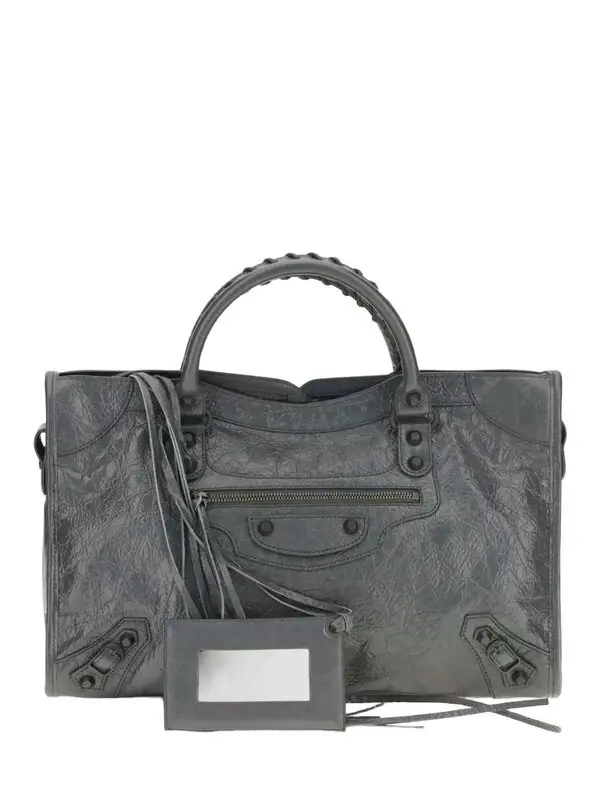 Balenciaga Le City Leather Leather Tote Bag - Grey