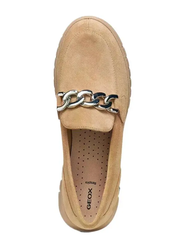 Geox Flextride Chain-link Suede Loafers - Neutrals