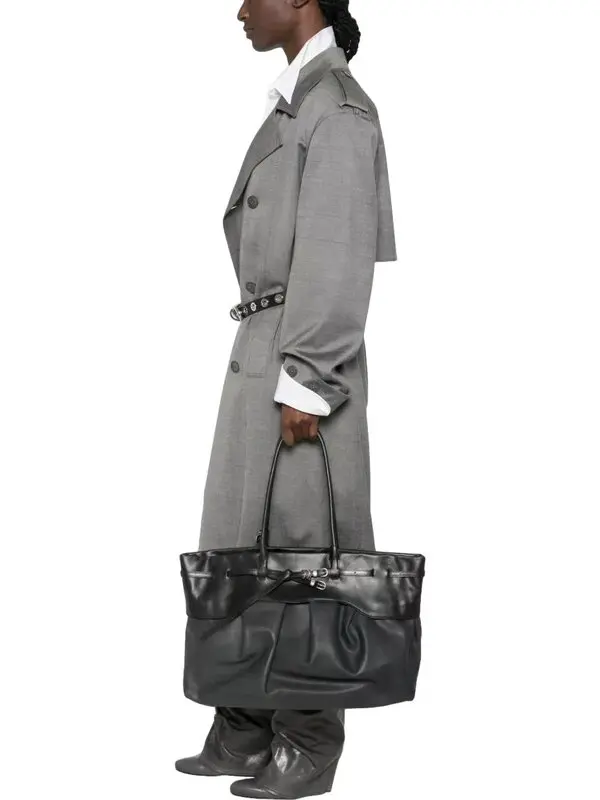 MARGESHERWOOD Belt-detail Leather Tote Bag - Black