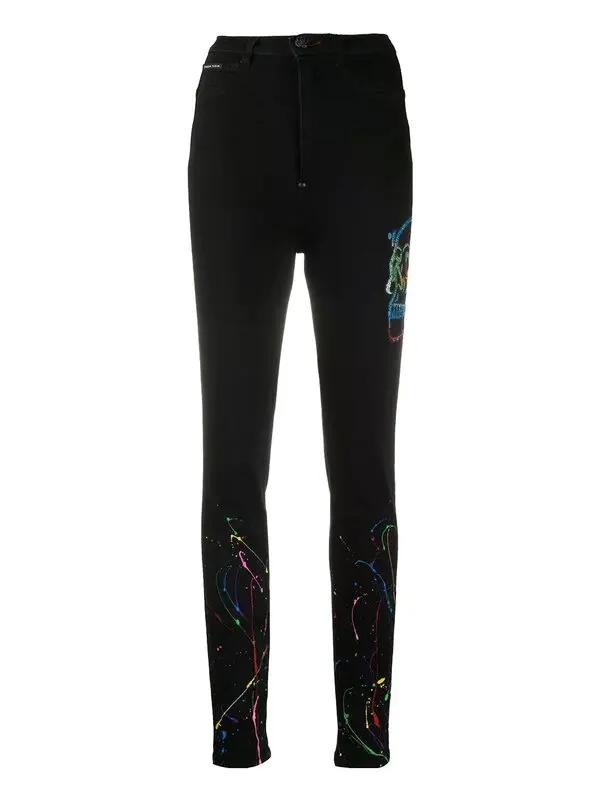 Philipp Plein Crystal Skull-embellished Leggings - Black