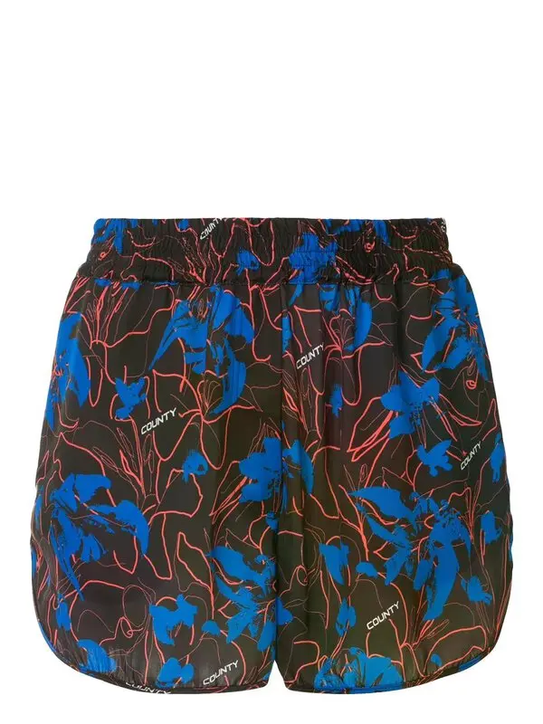 COUNTY OF MILAN Abstract Floral-print Shorts - Multicolour