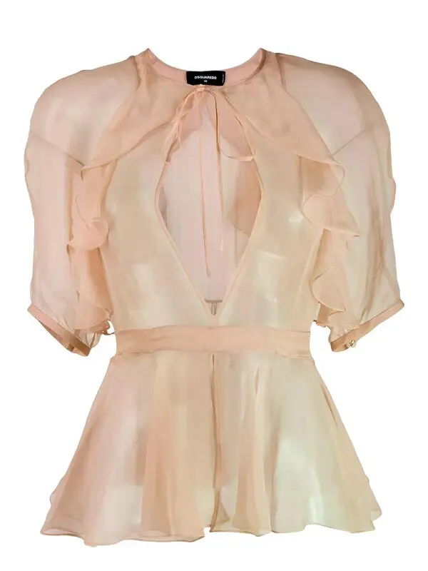 Dsquared2 Geometric Cut-out Blouse - Neutrals