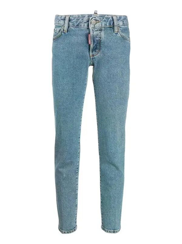 Dsquared2 Maple Leaf Patch Slim-fit Jeans - Blue