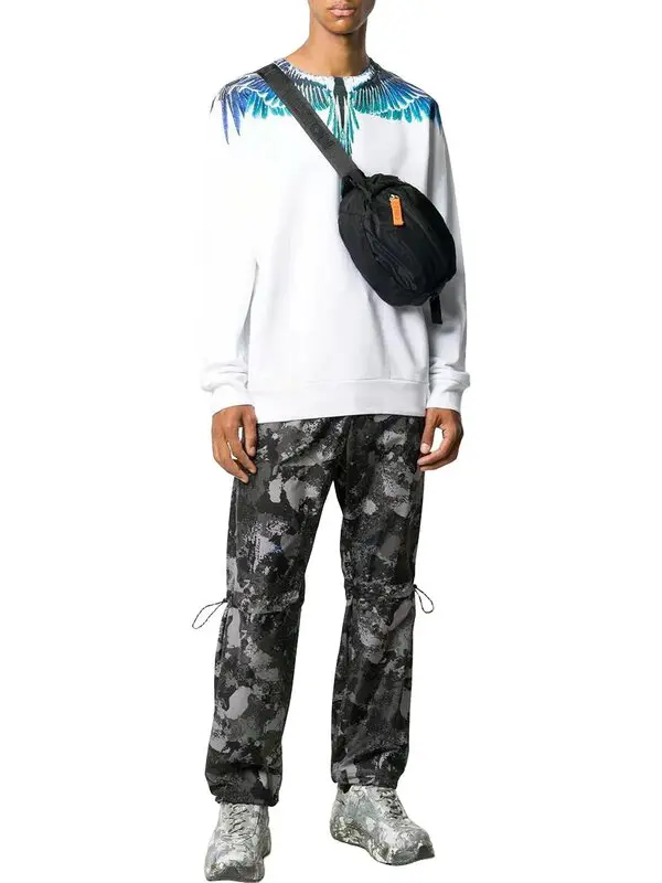 COUNTY OF MILAN High-rise Camouflage-print Track Pants - Grey
