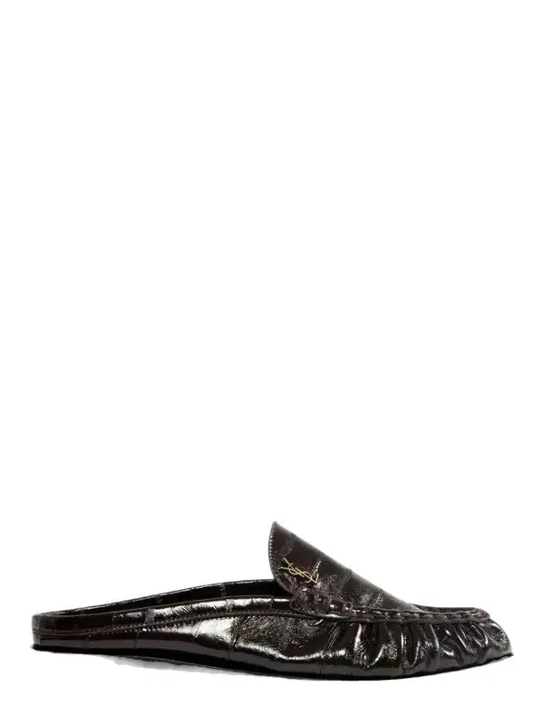 Saint Laurent Le Loafer Flat Mules - Brown