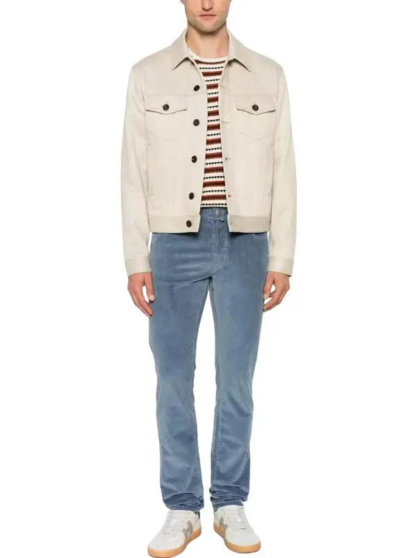 Jacob Cohen Twill Trucker Jacket - Neutrals