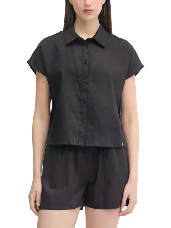 GAUDI Button-up Short-sleeve Shirt - Black