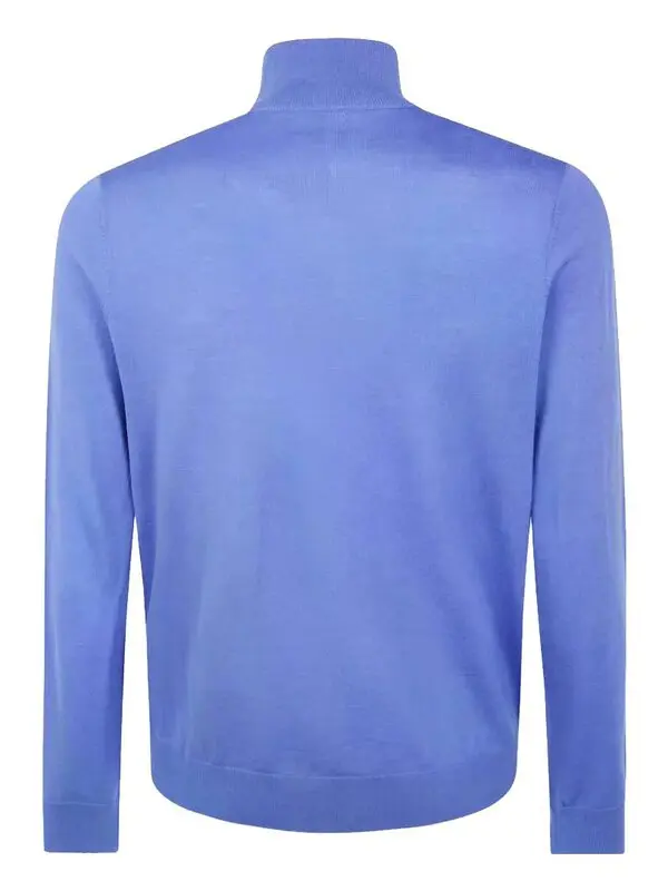 Paul Smith Quarter-zip Wool Sweater - Blue
