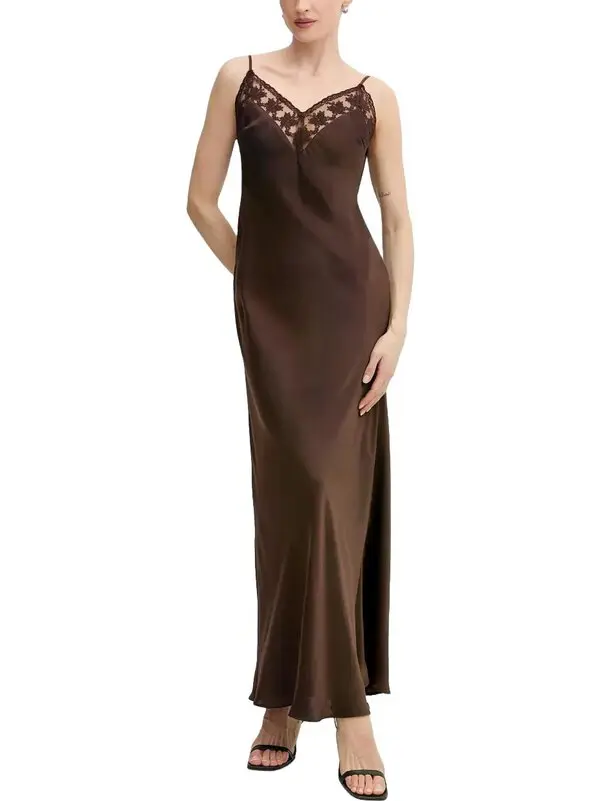 Bardot Bonita Lace-trim Maxi Dress - Brown