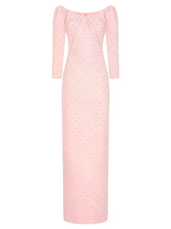 V:PM ATELIER Birgitte Crystal-embellished Ruched Maxi Dress - Pink