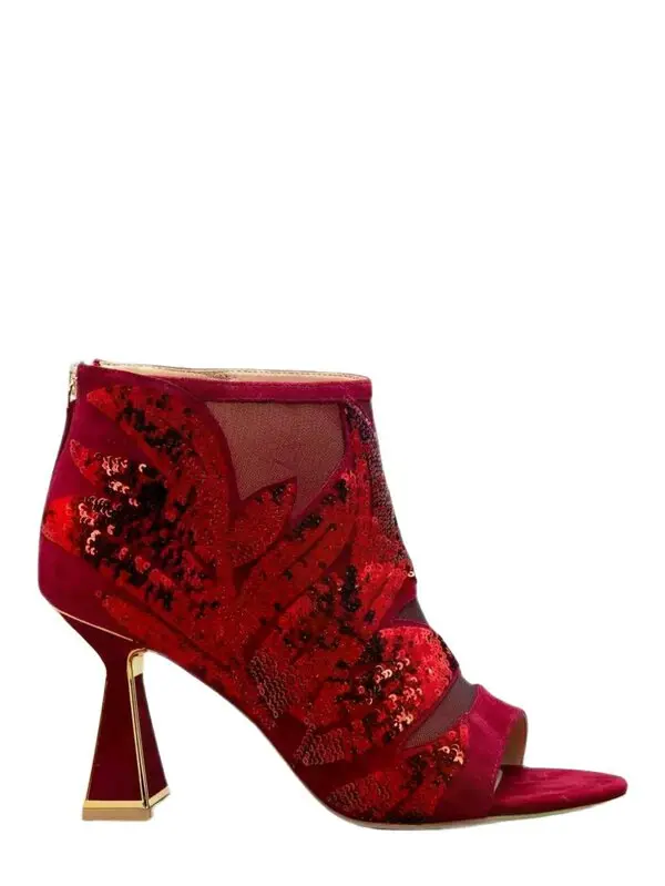 KAT MACONIE Fiona Sequin Embellished Sandals - Red