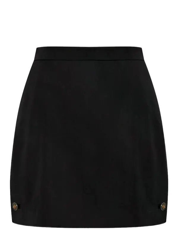 Versace Medusa-button Wool Mini Skirt - Black