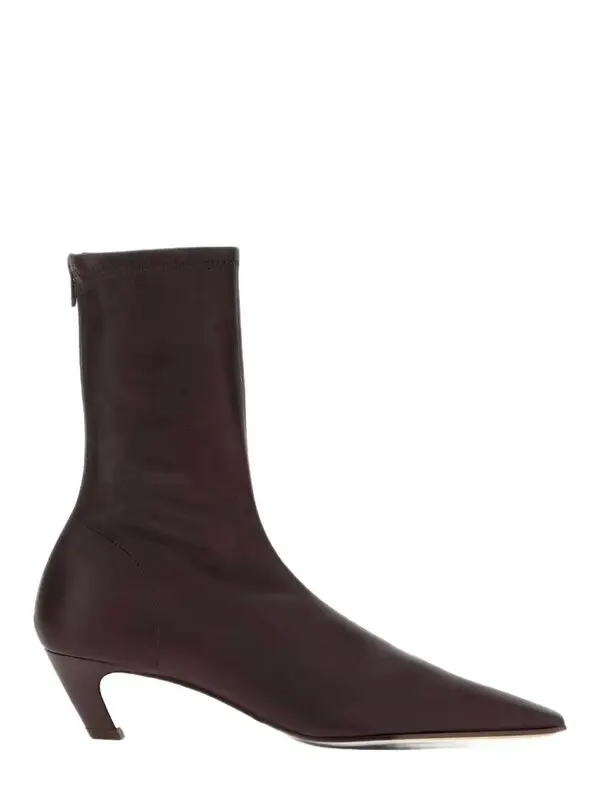 Khaite Arizona Leather Ankle Boots - Red