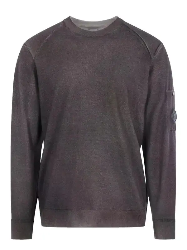 C.P. COMPANY Lens-detail Raglan-sleeve Sweater - Brown