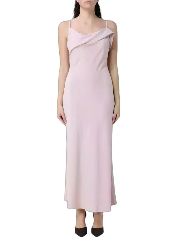 HANITA Maxi Asymmetric Cowl-neck Dress - Pink