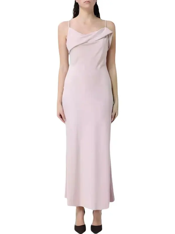 HANITA Maxi Asymmetric Cowl-neck Dress - Pink
