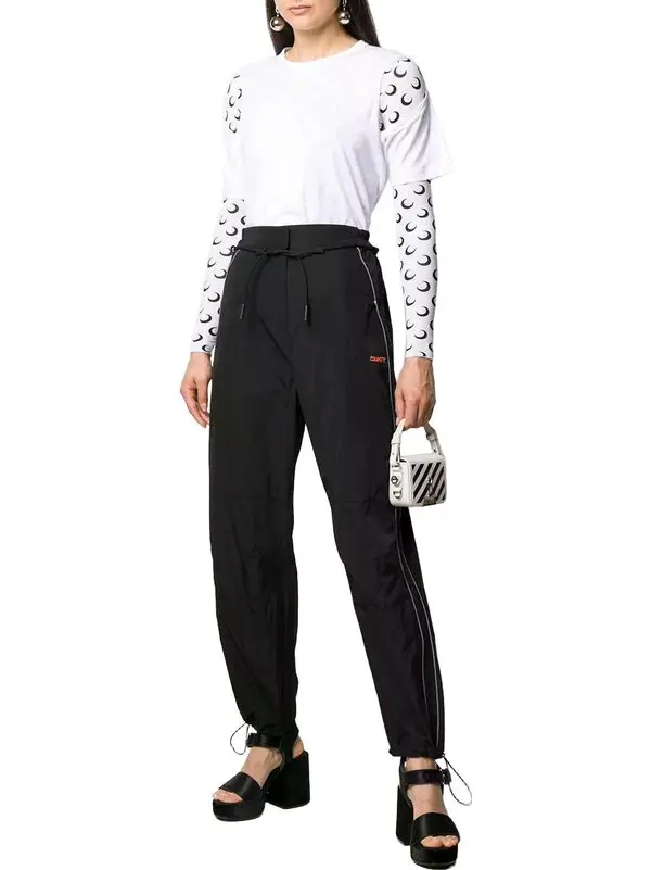 COUNTY OF MILAN Side Stripe Drawstring Track Pants - Black