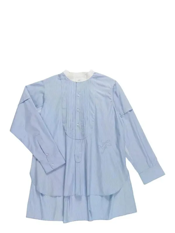 LA FETICHE Lou Striped Embroidered Blouse - Blue