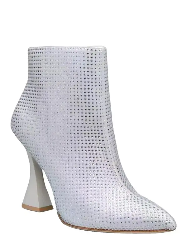 KAT MACONIE Embellished Pointed Toe Ankle Boots - Silver