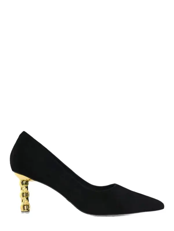 KAT MACONIE Suede Sculptural Heel Pumps - Black