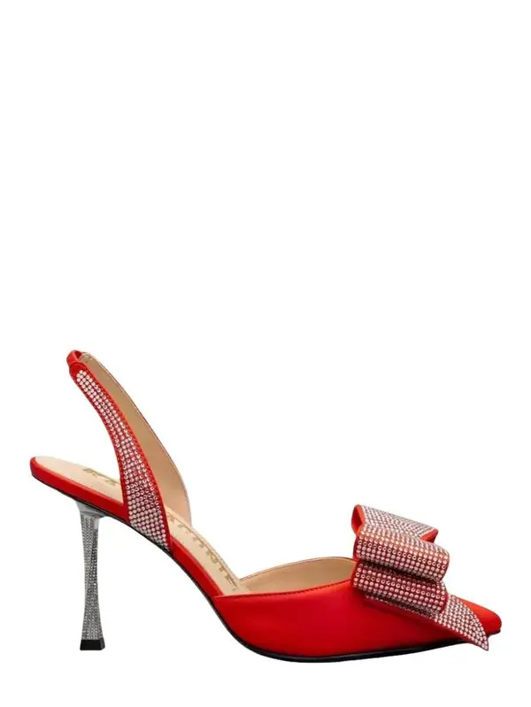 KAT MACONIE Mahira Crystal-embellished Slingback Pumps - Red