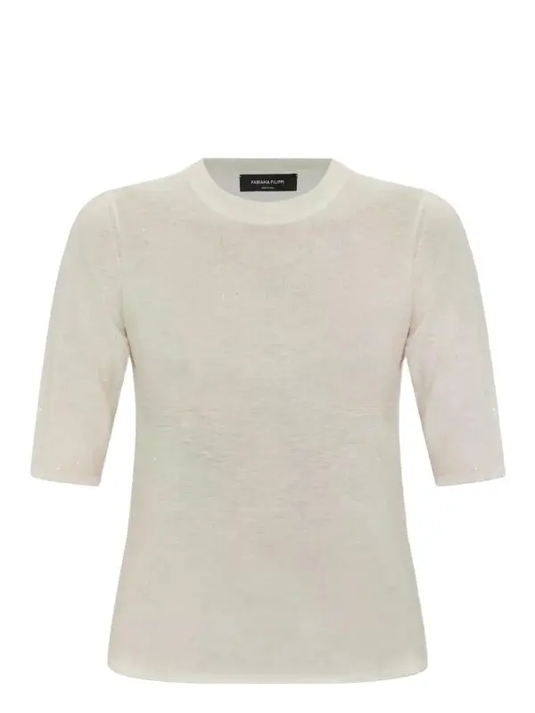 Fabiana Filippi Sequin-embellished Short-sleeve T-shirt - Neutrals