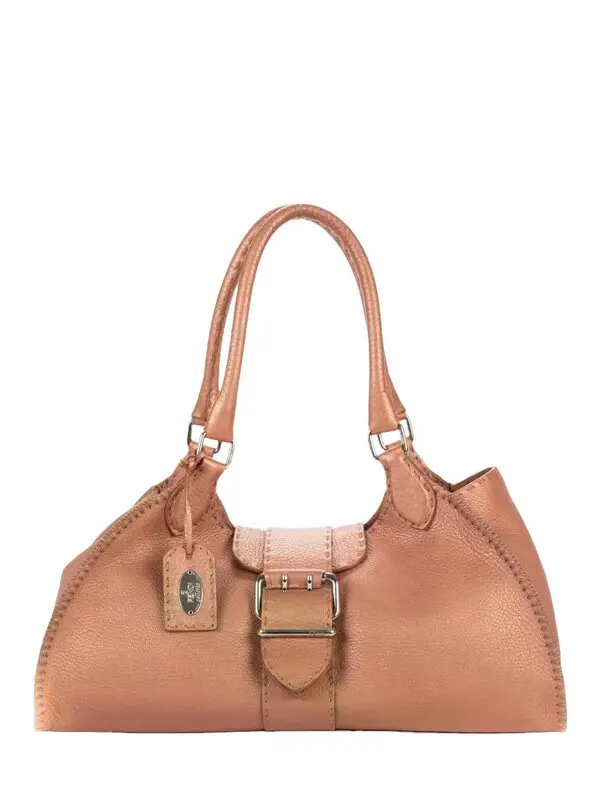 Fendi Selleria Buckle Shoulder Bag - Neutrals