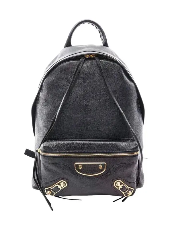 Balenciaga 2018-2026 Leather Motocross Classic City Backpack - Black