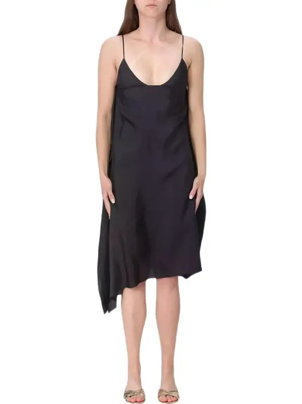 Ter Et Bantine Asymmetric Spaghetti-strap Dress - Black