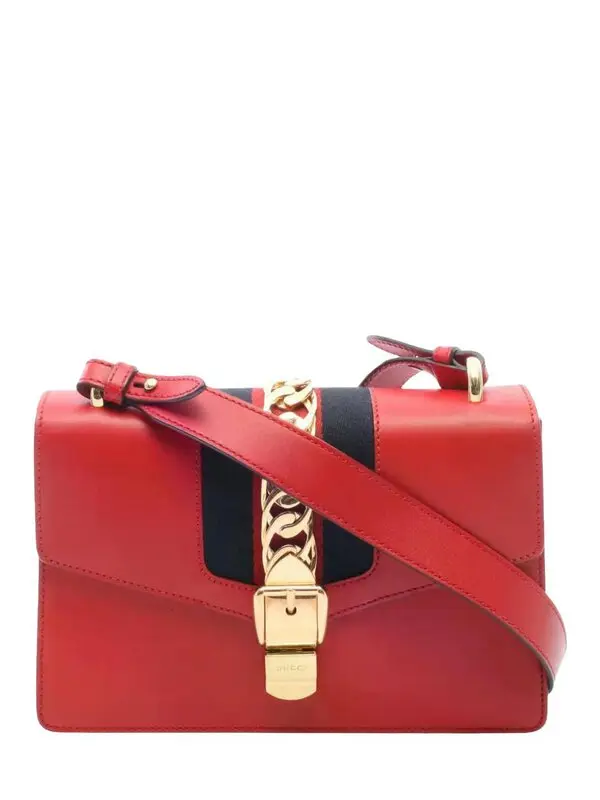 Gucci 2000-2015 Small Calfskin Sylvie Web Satchel - Red