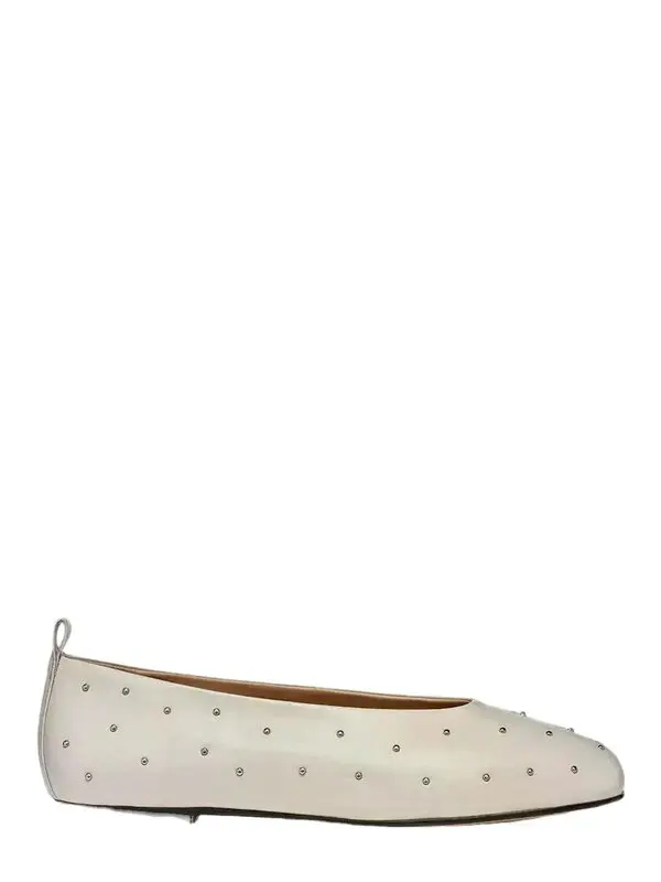 Geox Marsilea Stud-embellished Leather Ballet Flats - Neutrals