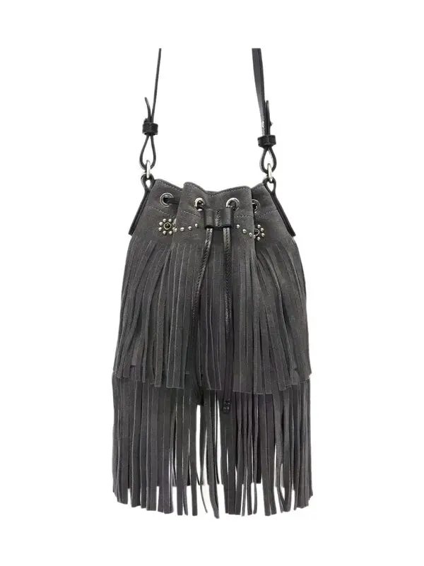 HTC LOS ANGELES Janis Fringes Bucket Bag - Grey