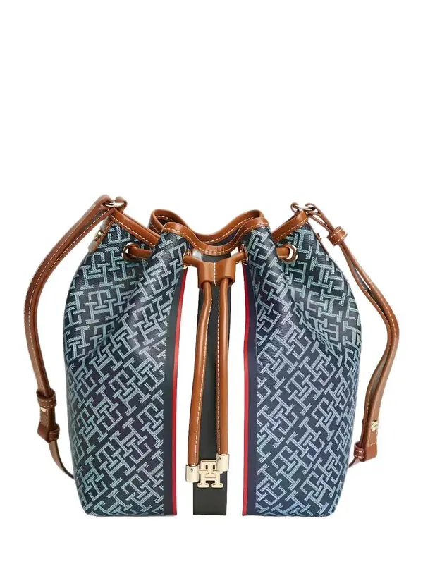 Tommy Hilfiger Th Monoplay Monogram Bucket Bag - Blue