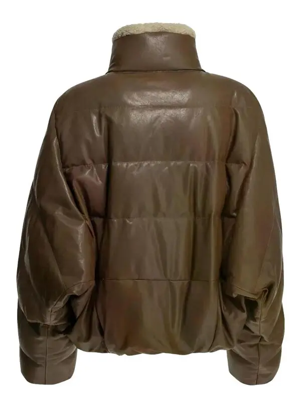 Brunello Cucinelli Quilted Shearling-trim Coat - Brown