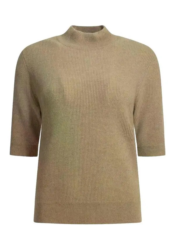 Brunello Cucinelli Ribbed Short-sleeve Sweater - Brown