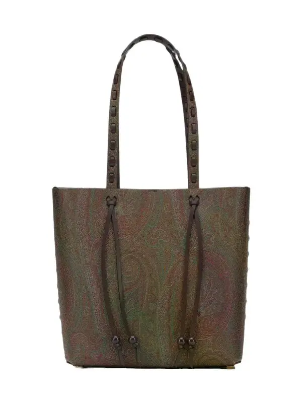 Etro Paisley-print Whipstitch-trim Shoulder Bag - Brown