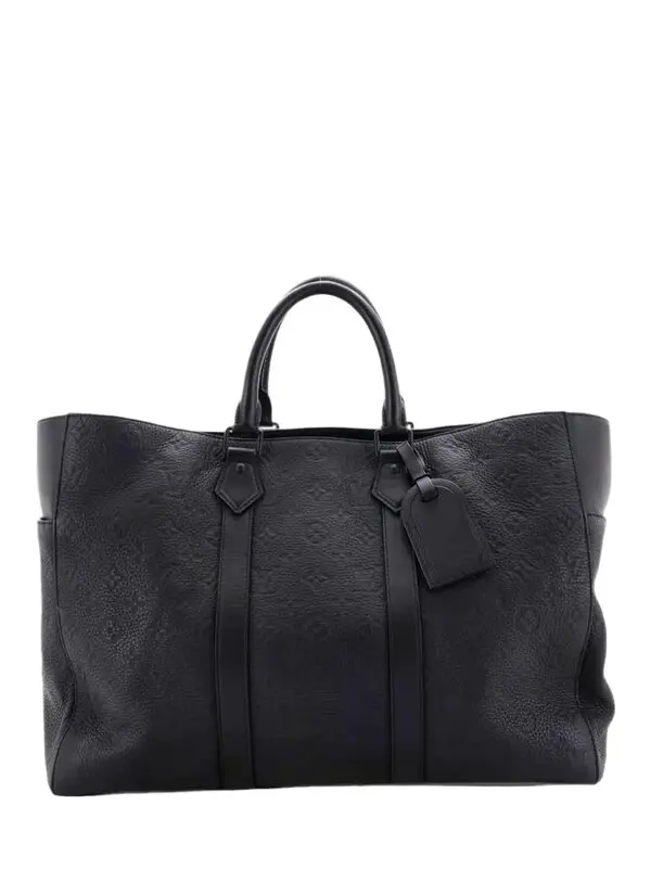 LOUIS VUITTON Sac Plat 24h Monogram Taurillon Leather Shoulder Bag - Black