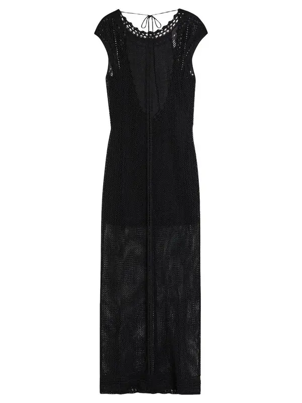 Isabel Marant Étoile Metaya Bead-embellished Crochet Maxi Dress - Black
