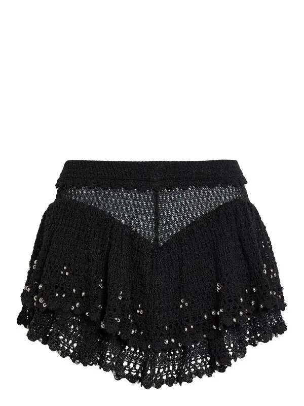 Isabel Marant Étoile Metuanie Bead-embellished Crochet Shorts - Black