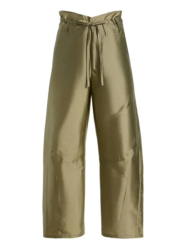Chan Luu Techno Taffeta Barrel Pants - Green