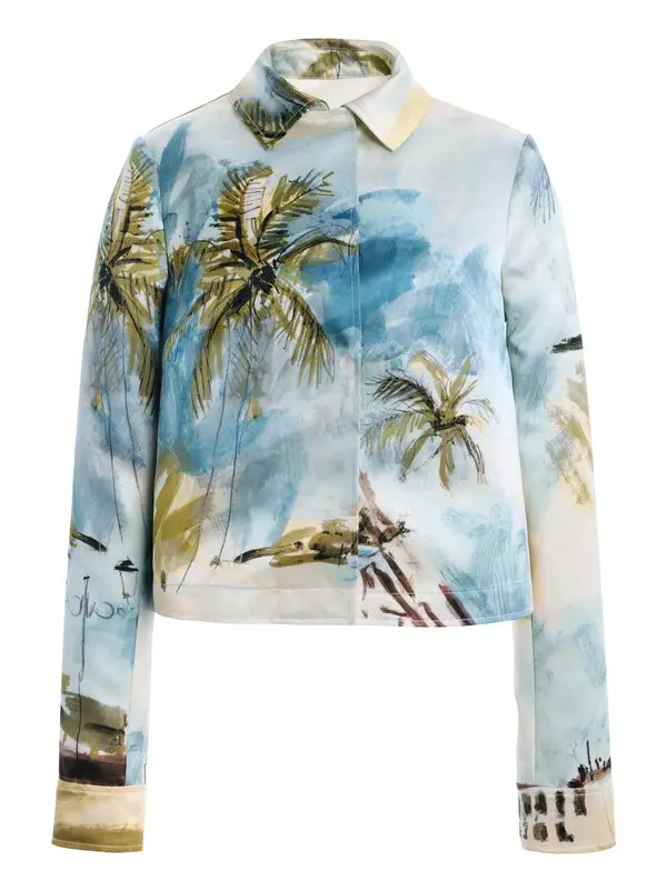 Oscar De La Renta Printed Satin Jacket - Multi