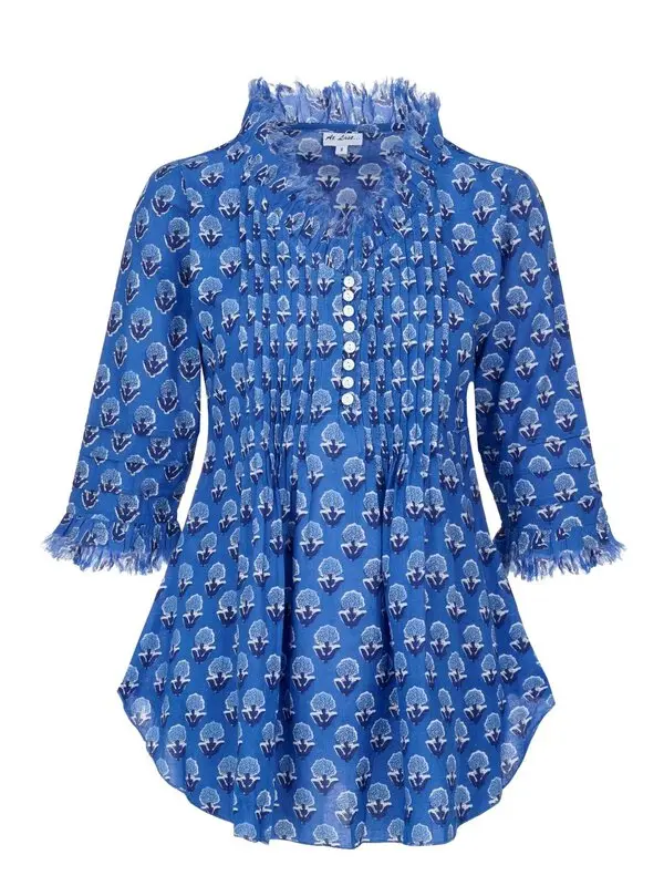 AT LAST... Sophie Cotton Shirt In Provencal - Blue