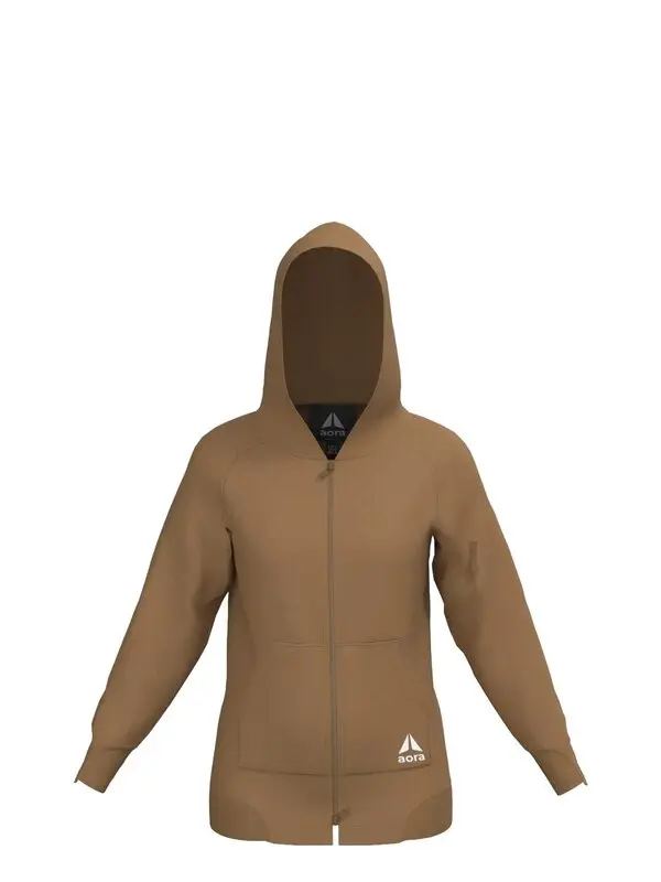 AORA ATHLETICS Oversized Eco-friendly Zipper Hoodie – Sustainable Cozy Sweatshirt With Relaxed Fit And Durable Fabric – Versatile Activewear And Casual Hoodie For Layering, Pre-workout, Post-workout, Athleisure, Travel, Gym, And Everyday Comfort - Brown