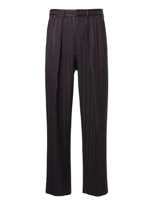 TOM FORD Striped Jacquard Straight Pants - Grey