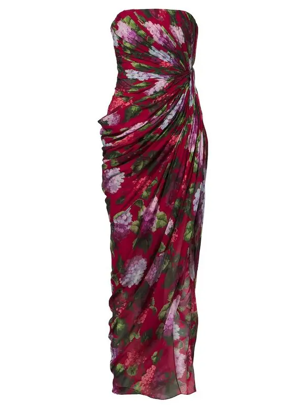 Carolina Herrera Floral Silk Chiffon Bustier Dress - Multicoloured