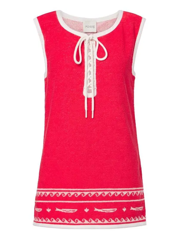 Posse Cody Cotton Terry Minidress - Red