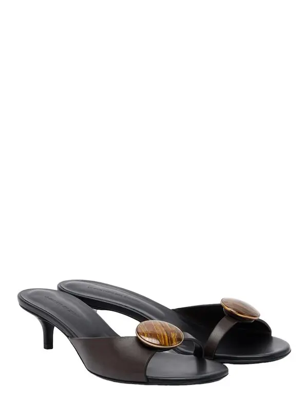 Christopher Esber Aura Quartz Leather Mules - Brown