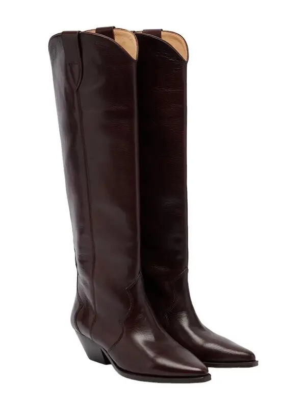 Isabel Marant Étoile Denvee Leather Cowboy Boots - Brown
