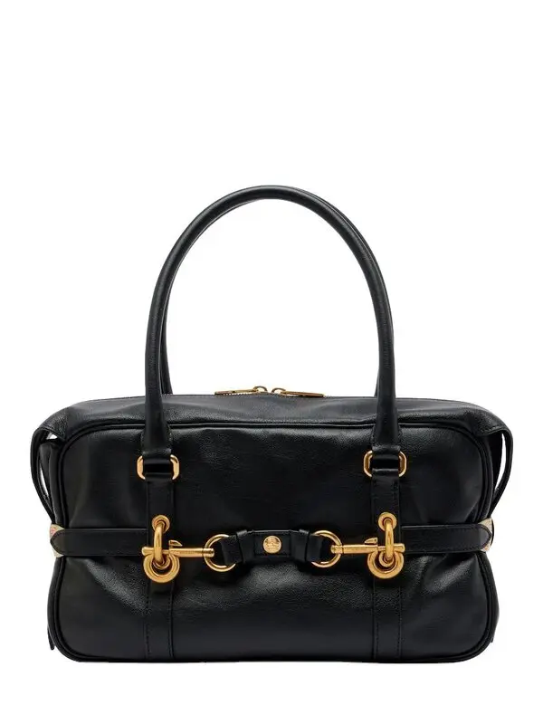 Burberry Medium Leather Shoulder Bag - Black