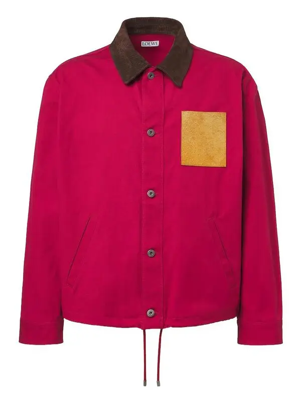 Loewe Suede-trimmed Cotton Canvas Jacket - Red